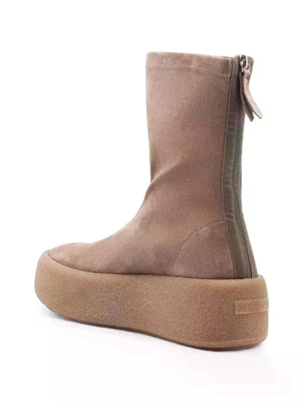 VIC MATIE Stretch Suede Platform Ankle Boots