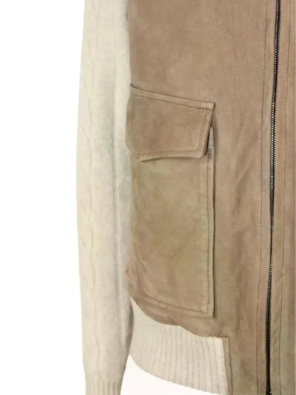 VOLFAGLI FIRENZE Arena Cable-knit Suede Jacket