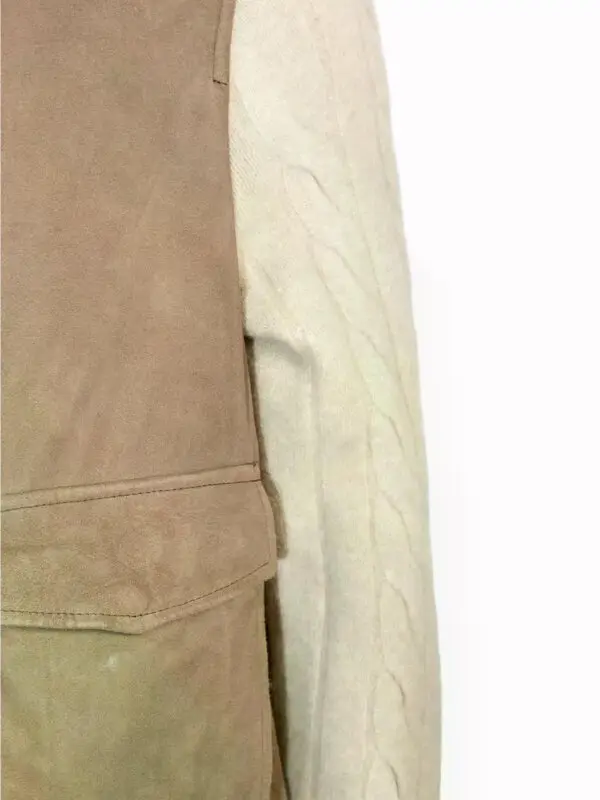 VOLFAGLI FIRENZE Arena Cable-knit Suede Jacket