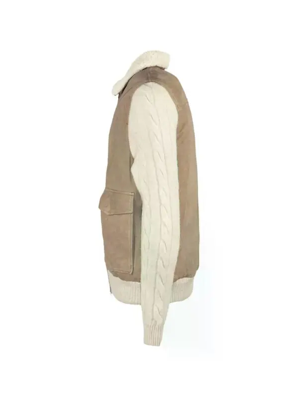 VOLFAGLI FIRENZE Arena Cable-knit Suede Jacket
