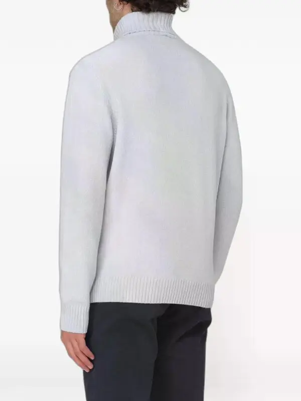 XC Roll-neck Knitted Sweater - Blue