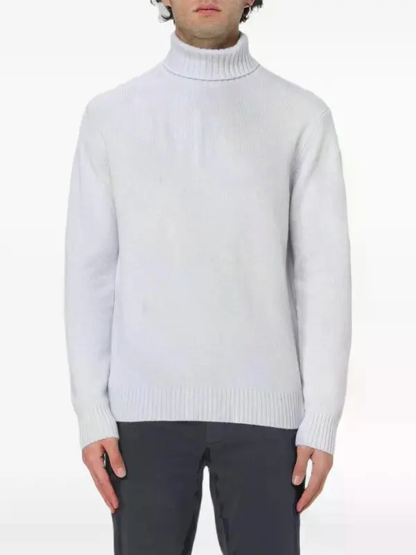 XC Roll-neck Knitted Sweater - Blue