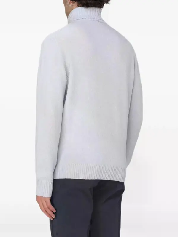 XC Roll-neck Knitted Sweater - Blue