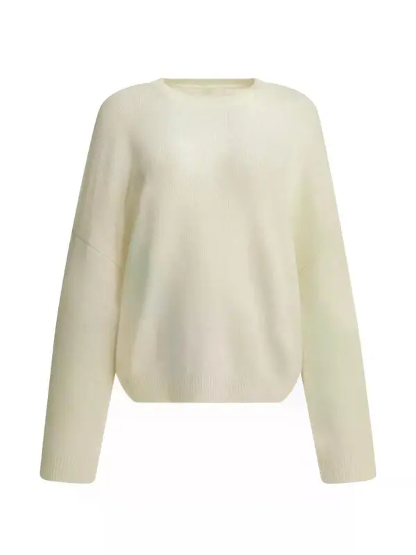 LISA YANG Veira Cashmere Drop-shoulder Fine-knit Top - White