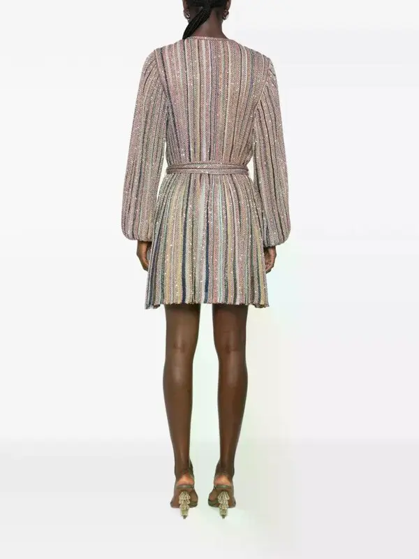 Missoni Sequin-embellished Striped Mini Dress