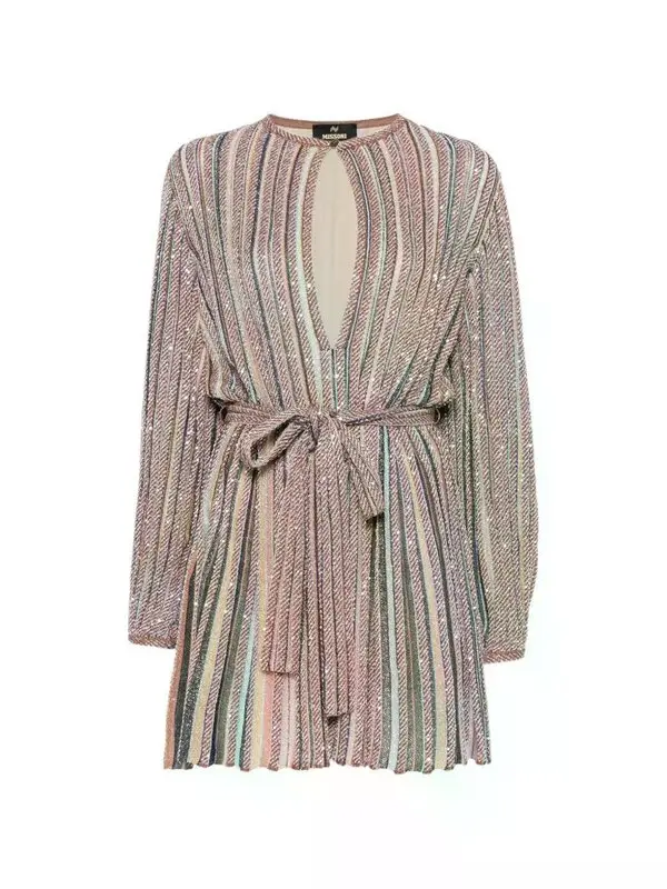 Missoni Sequin-embellished Striped Mini Dress - Neutrals