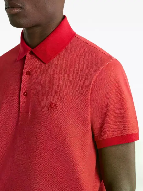 Etro Cotton Polo Shirt With Arnica-motif