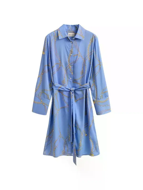 Gant Chain-print Belted Mini Dress