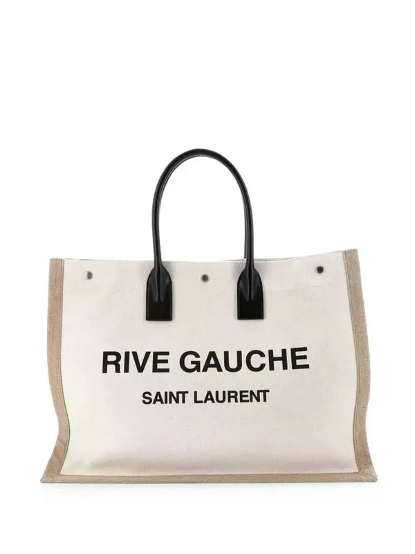 Saint Laurent Rive Gauche Shopper Canvas Tote Bag