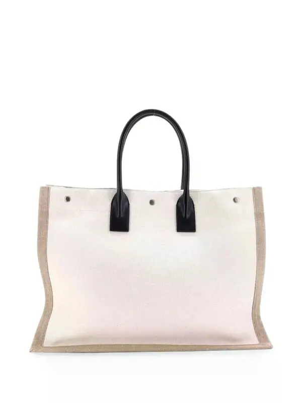 Saint Laurent Rive Gauche Shopper Canvas Tote Bag