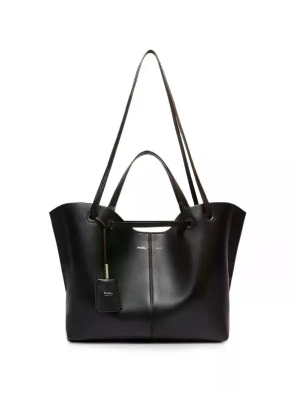 Max Mara Double Nappa-leather Shopper Bag - Black