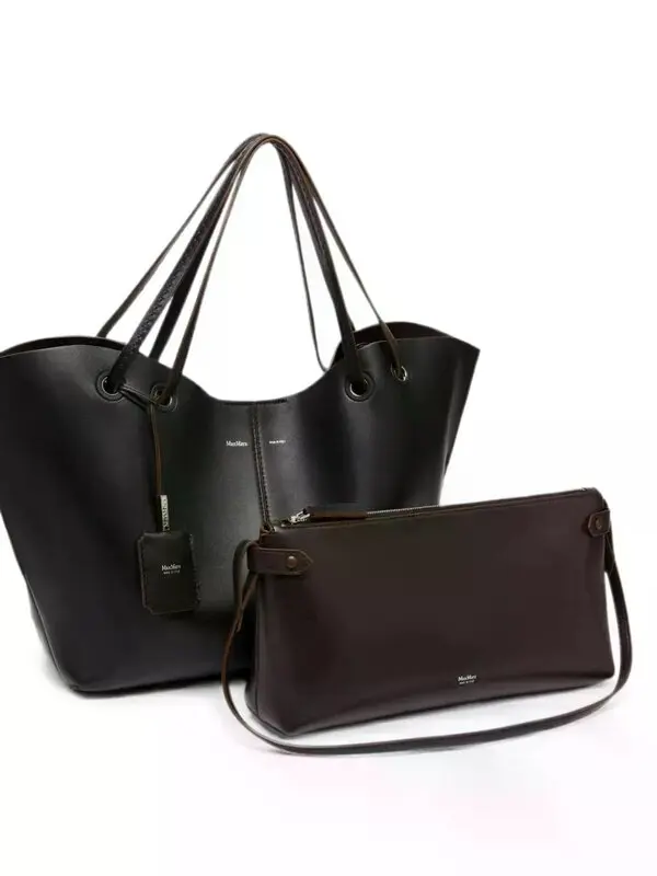 Max Mara Double Nappa-leather Shopper Bag - Black