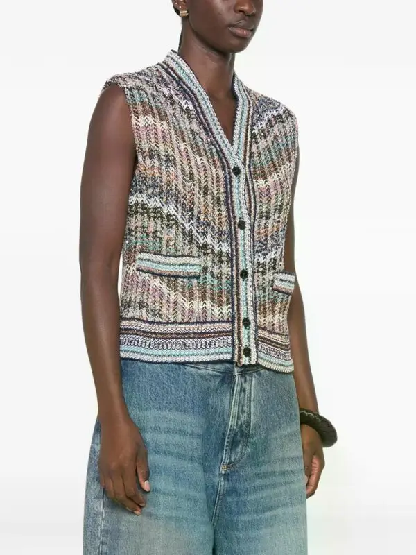 Missoni Zigzag-knit V-neck Gilet