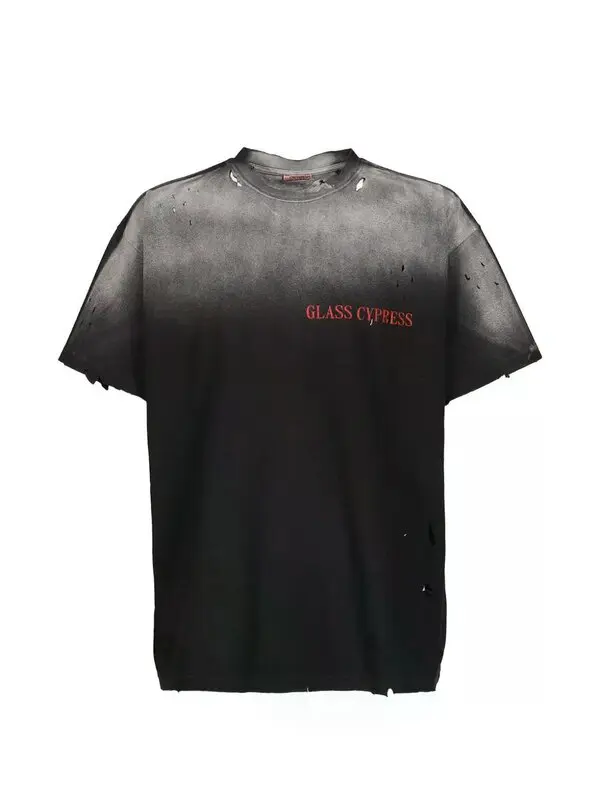 GLASS CYPRESS Distressed Logo-print T-shirt