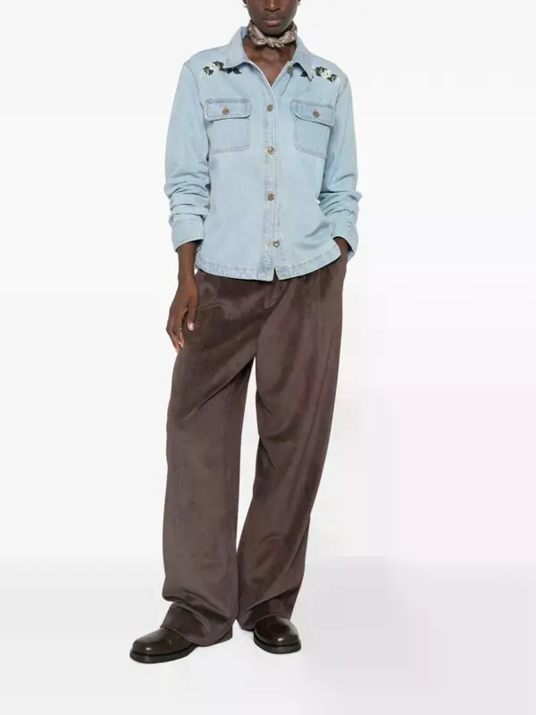 Filson Floral-embroidered Denim Shirt