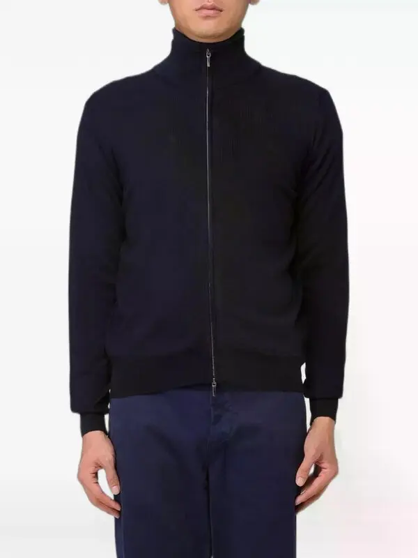XC Zip-up Merino-wool Cardigan - Blue