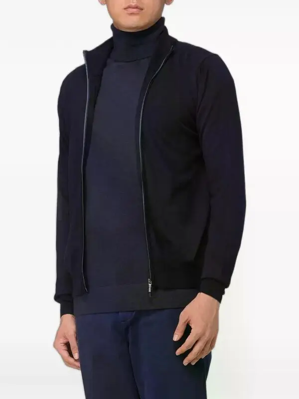 XC Zip-up Merino-wool Cardigan - Blue