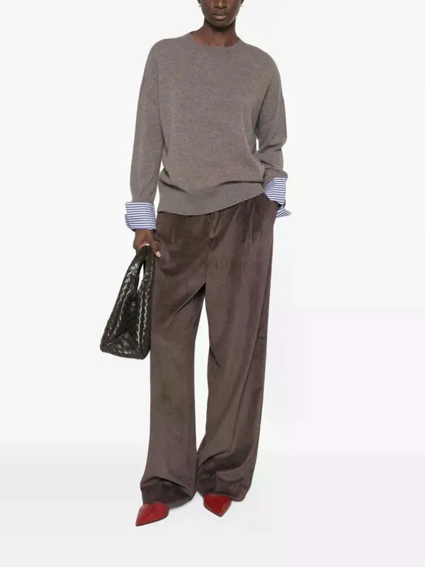 WHITE SAND Corduroy Wide-leg Trousers