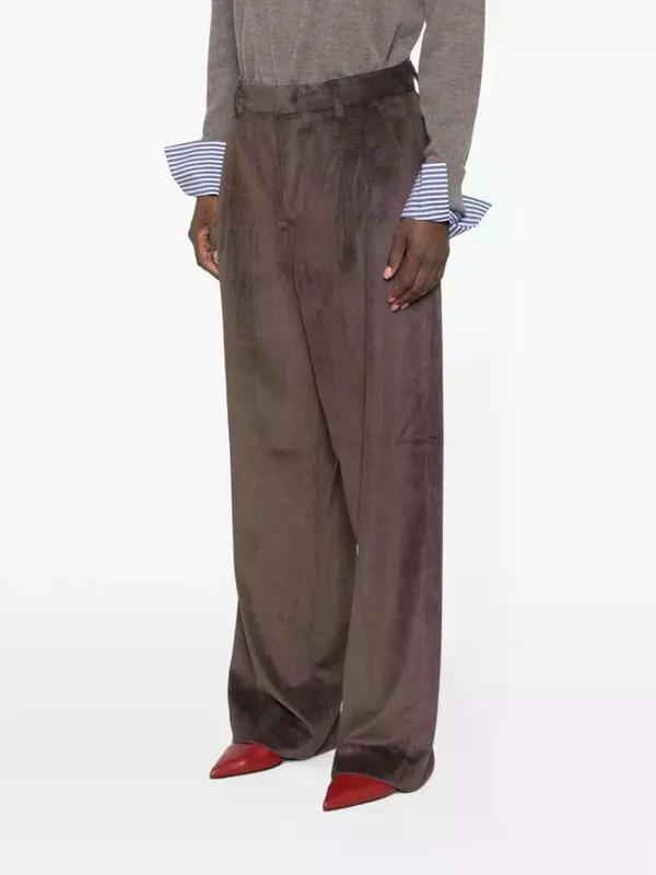 WHITE SAND Corduroy Wide-leg Trousers