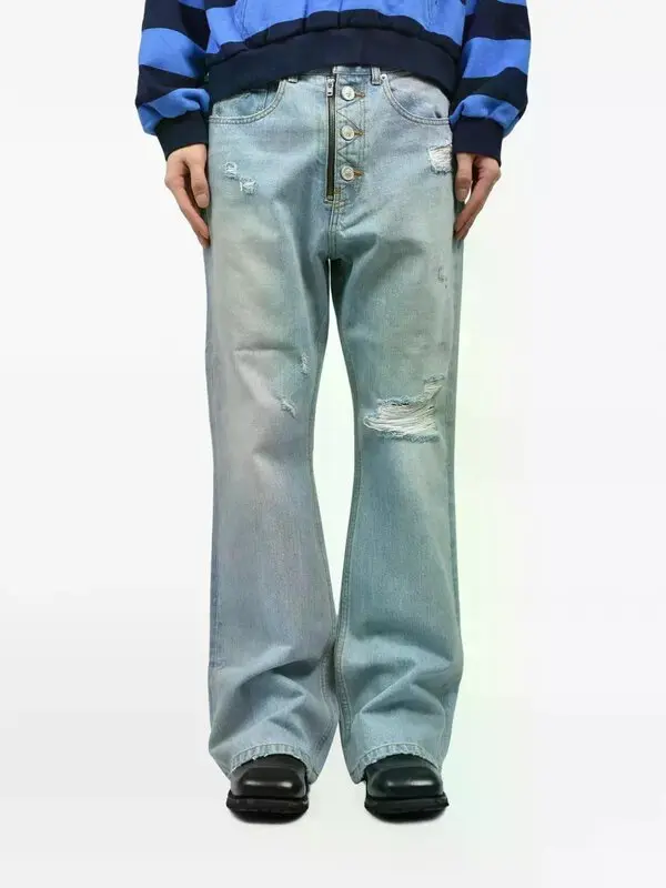 PROTOCOL INDEX Distressed Bootcut Jeans