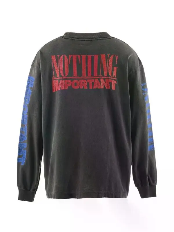 SAINT MXXXXXX X Kosuke Kawamura Graphic-print Long-sleeve T-shirt - Grey