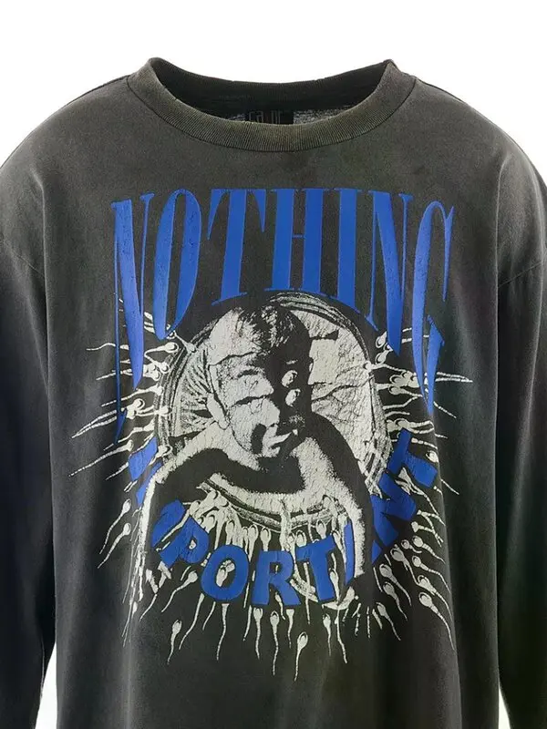 SAINT MXXXXXX X Kosuke Kawamura Graphic-print Long-sleeve T-shirt - Grey