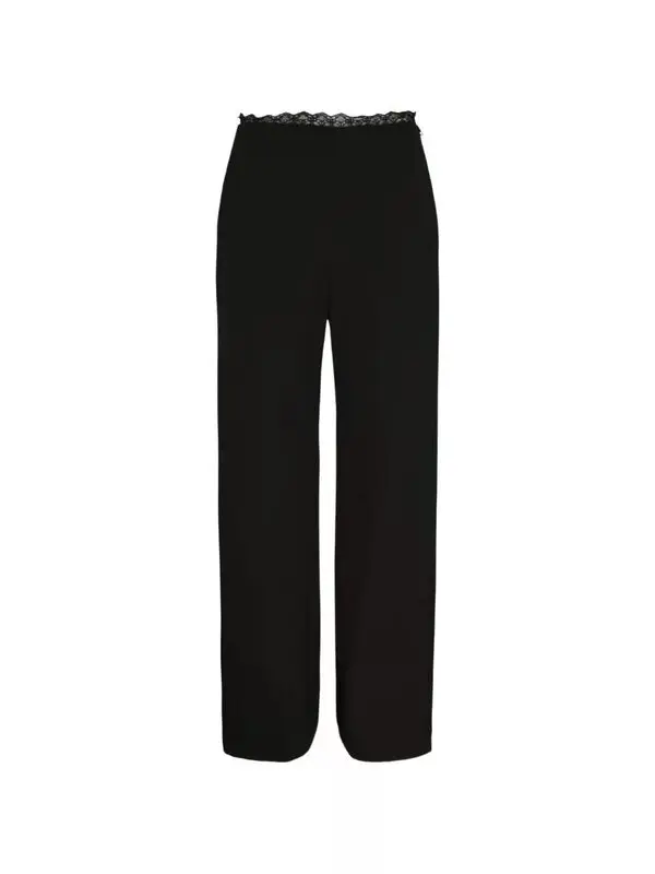 PUSHBUTTON Lace-trim Straight-leg Trousers