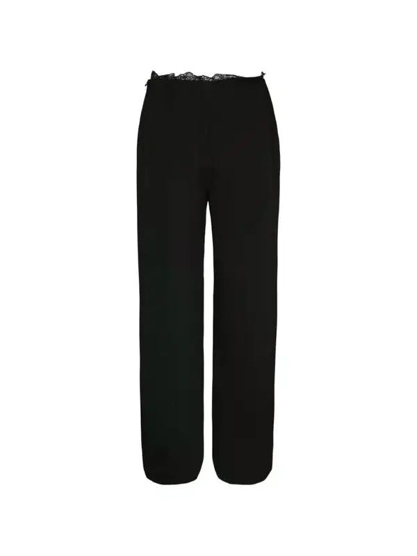 PUSHBUTTON Lace-trim Straight-leg Trousers