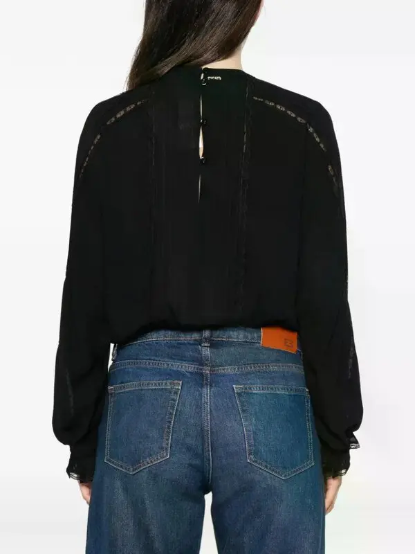 TWINSET Lace-trim Pleated Blouse