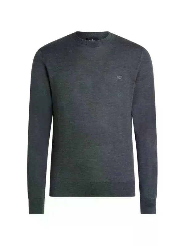 Etro Wool And Silk Sweater With Pegaso-embroidery