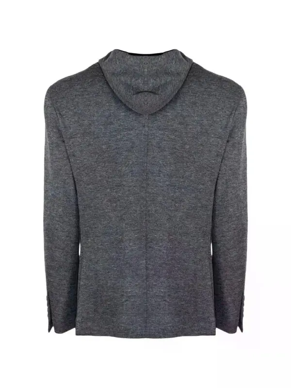 Eleventy Hooded Melange-effect Jacket - Grey
