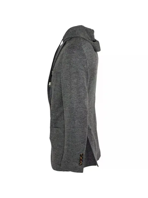 Eleventy Hooded Melange-effect Jacket - Grey