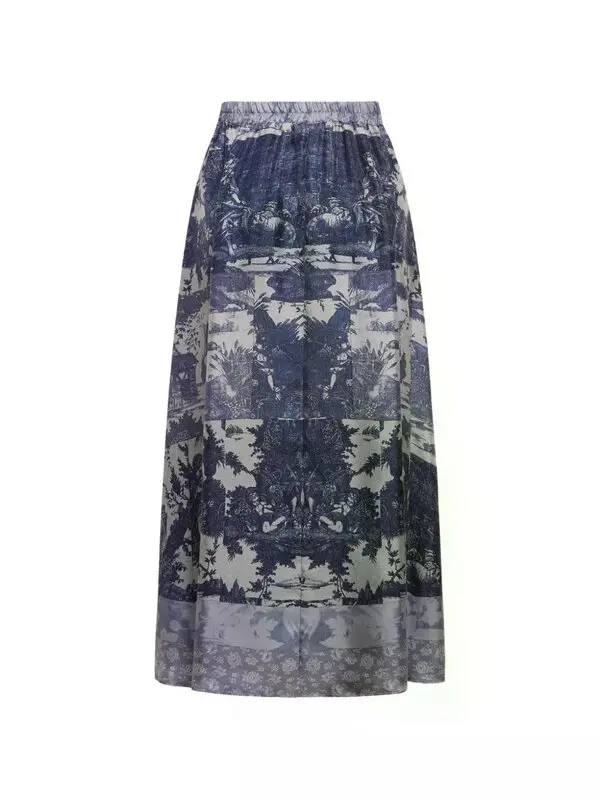 PIERRE-LOUIS MASCIA Silk Toile De Jouy Midi Skirt