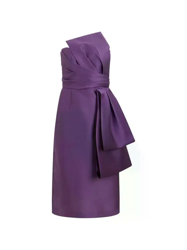 Alberta Ferretti Bow-detail Asymmetric Midi Dress