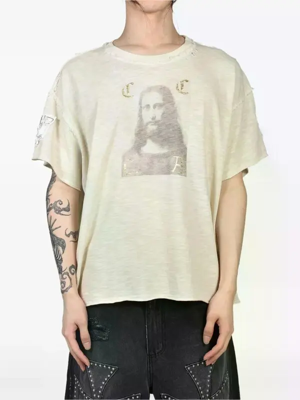 CRAZY CLOWN L.A. Graphic-print Distressed T-shirt