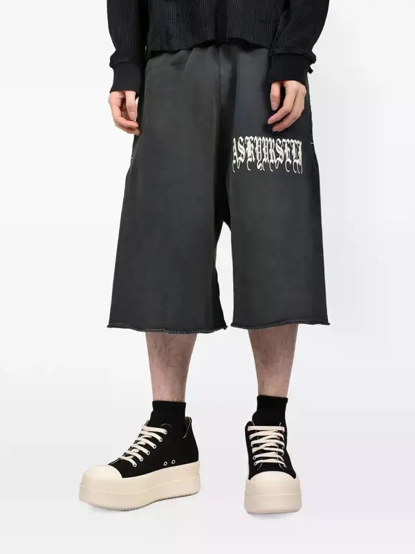 ASKYURSELF Logo-print Distressed Shorts