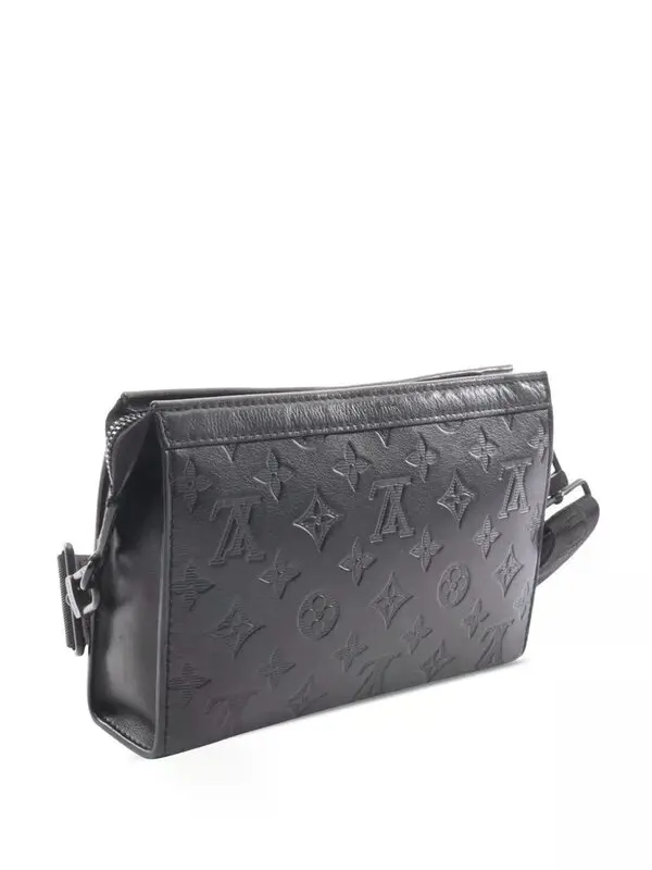 LOUIS VUITTON Monogram Shadow Gaston Wearable Wallet Crossbody Bag - Black