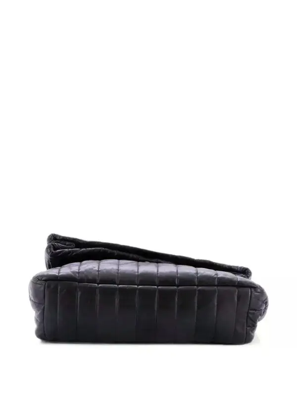 Balenciaga Monaco Chain Flap Quilted Leather Medium Shoulder Bag - Black