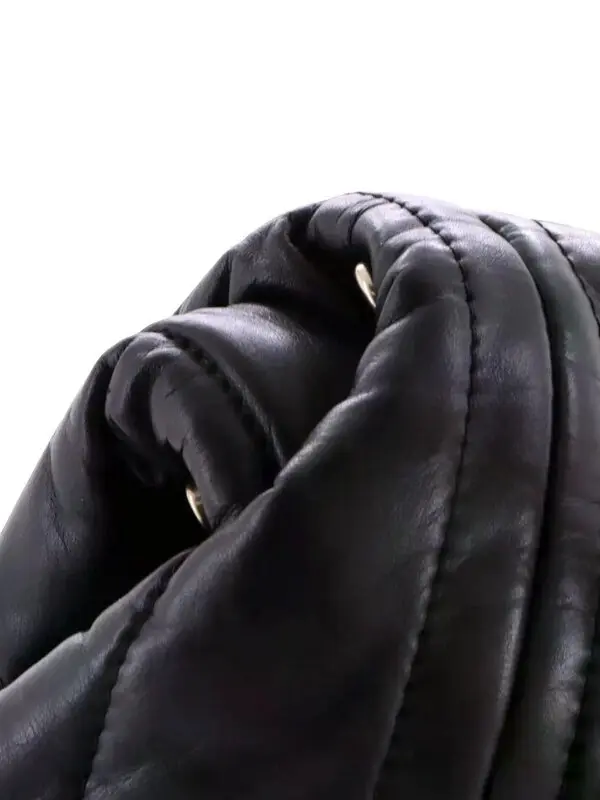 Balenciaga Monaco Chain Flap Quilted Leather Medium Shoulder Bag - Black
