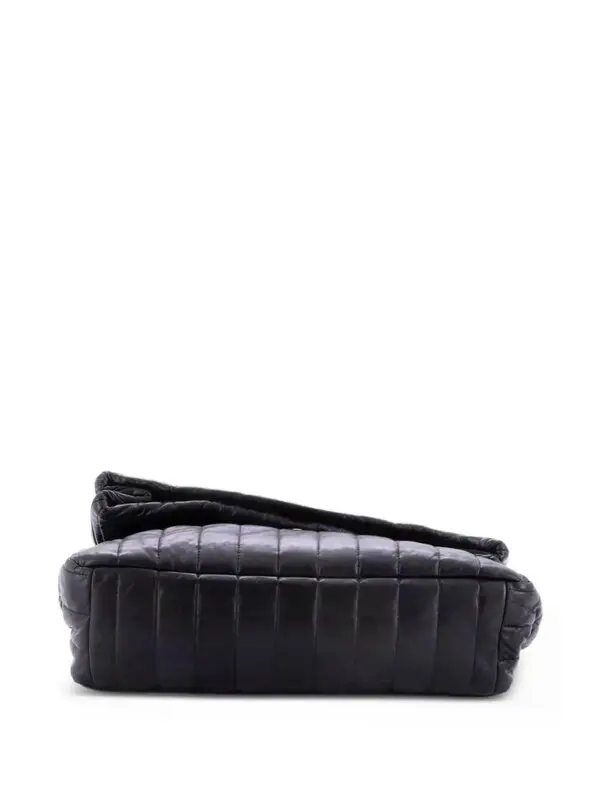 Balenciaga Monaco Chain Flap Quilted Leather Shoulder Bag - Black