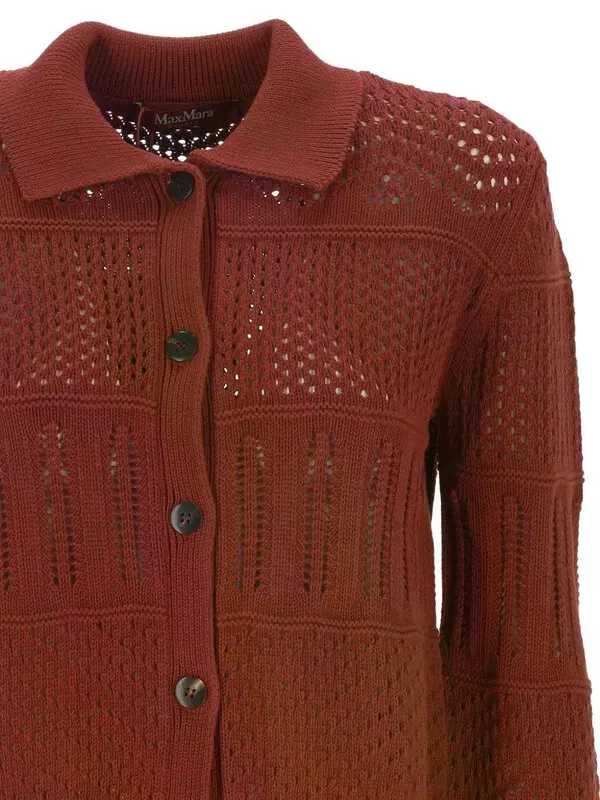 Max Mara Open-knit Button-up Cardigan
