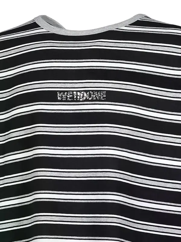 We11Done Rhinestone-embellished Striped T-shirt