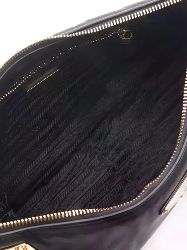 Prada Tessuto Vitello Shoulder Bag - Black