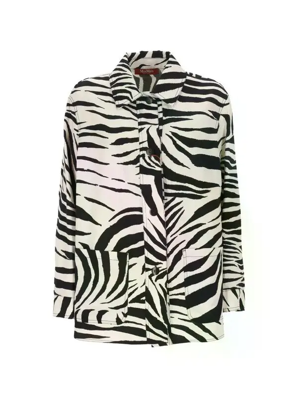 Max Mara Zebra-print Button-up Jacket