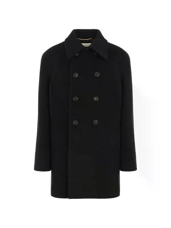 Saint Laurent Double-breasted Reinforced-shoulder Coat