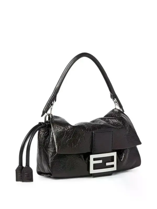 Fendi Crinkled-leather Baguette Shoulder Bag