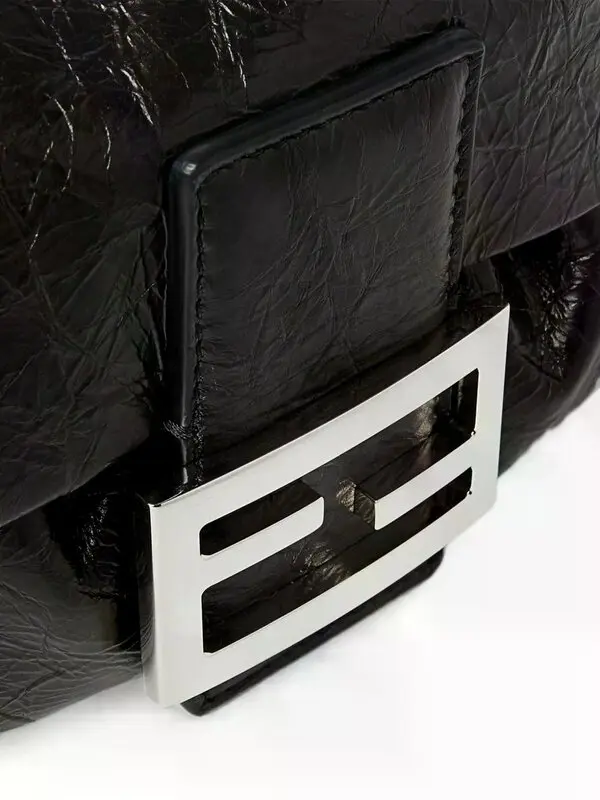 Fendi Crinkled-leather Baguette Shoulder Bag