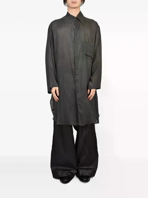 Yohji Yamamoto Asymmetric-collar Long Shirt