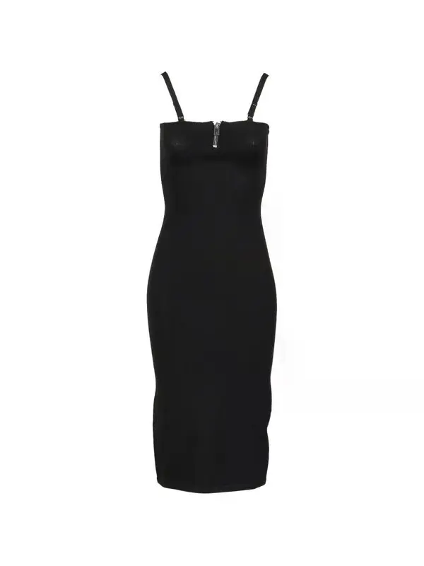 HELIOT EMIL Luce Zip-detail Midi Dress - Black