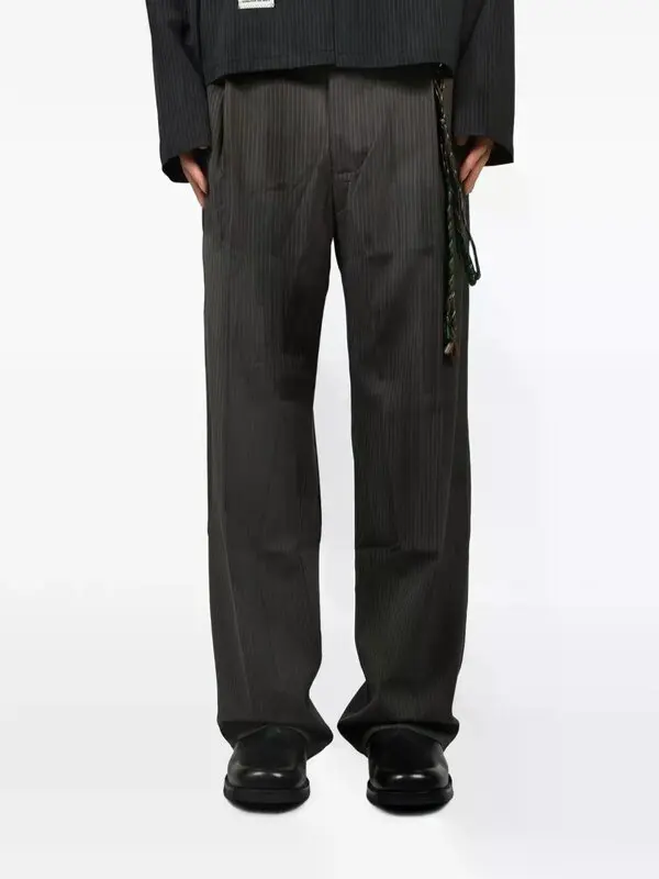 SONG FOR THE MUTE Pinstripe Pleated Trousers